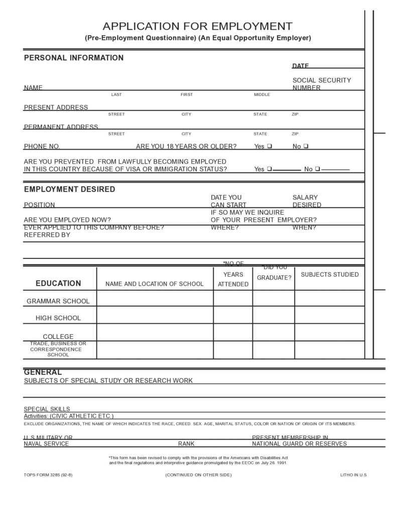 27 Basic Employment Application Templates Free - Printable Application 27 Basic Employment Application Templates Free - Printable Application